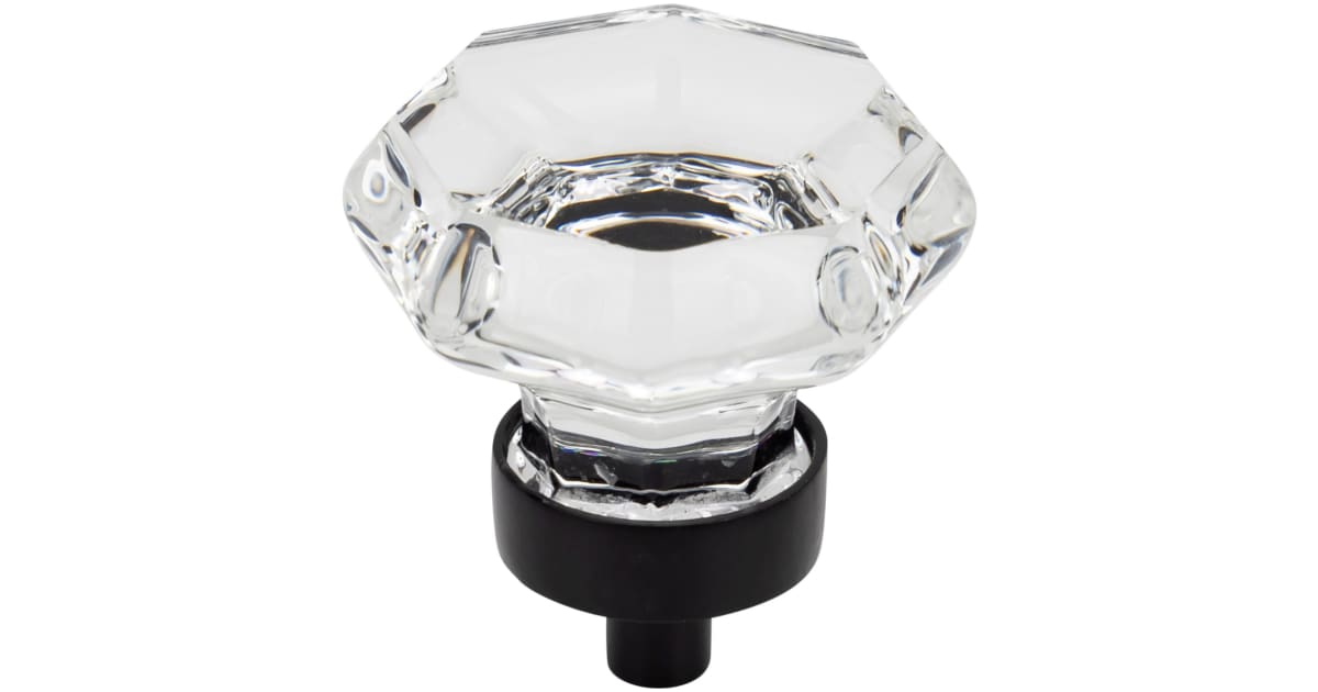 DesignPerfect DPA-G23KBLK Classic Vintage 1-5/16" Faceted Gem Cut Glass ...
