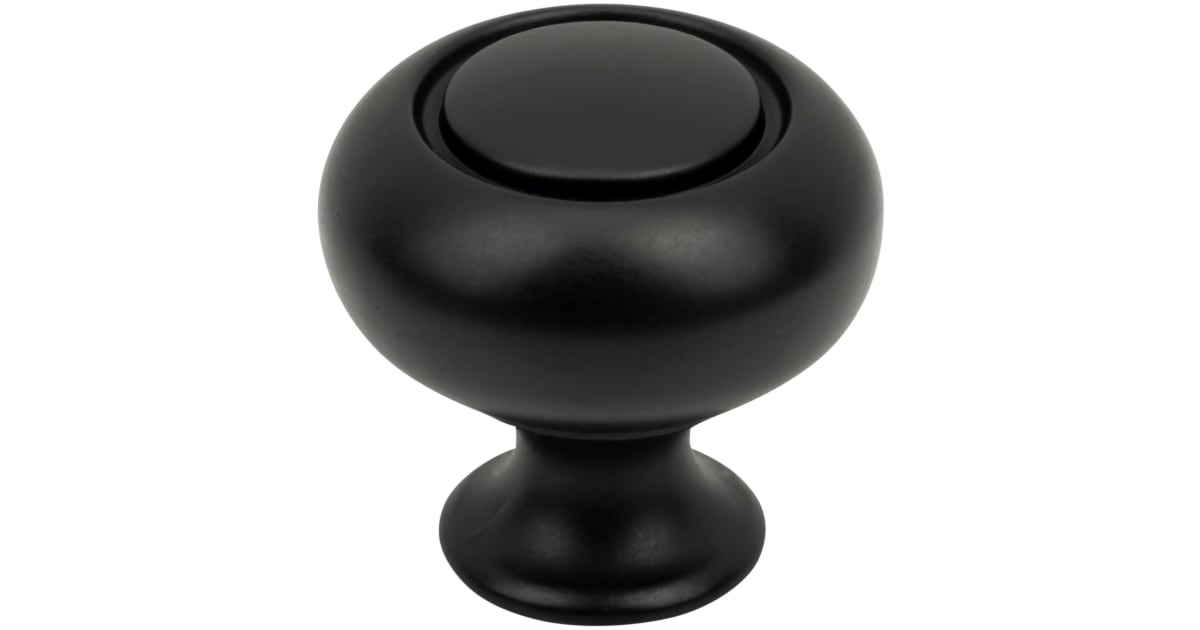 DesignPerfect DPA-R31KBLK Classic 1-1/4" Round Button Cabinet Knob ...