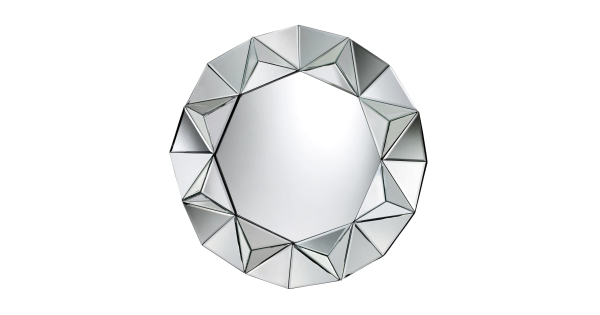 Dimond Lighting Schaefer 32" x 32" Round Geometric Wall Mirror with ...