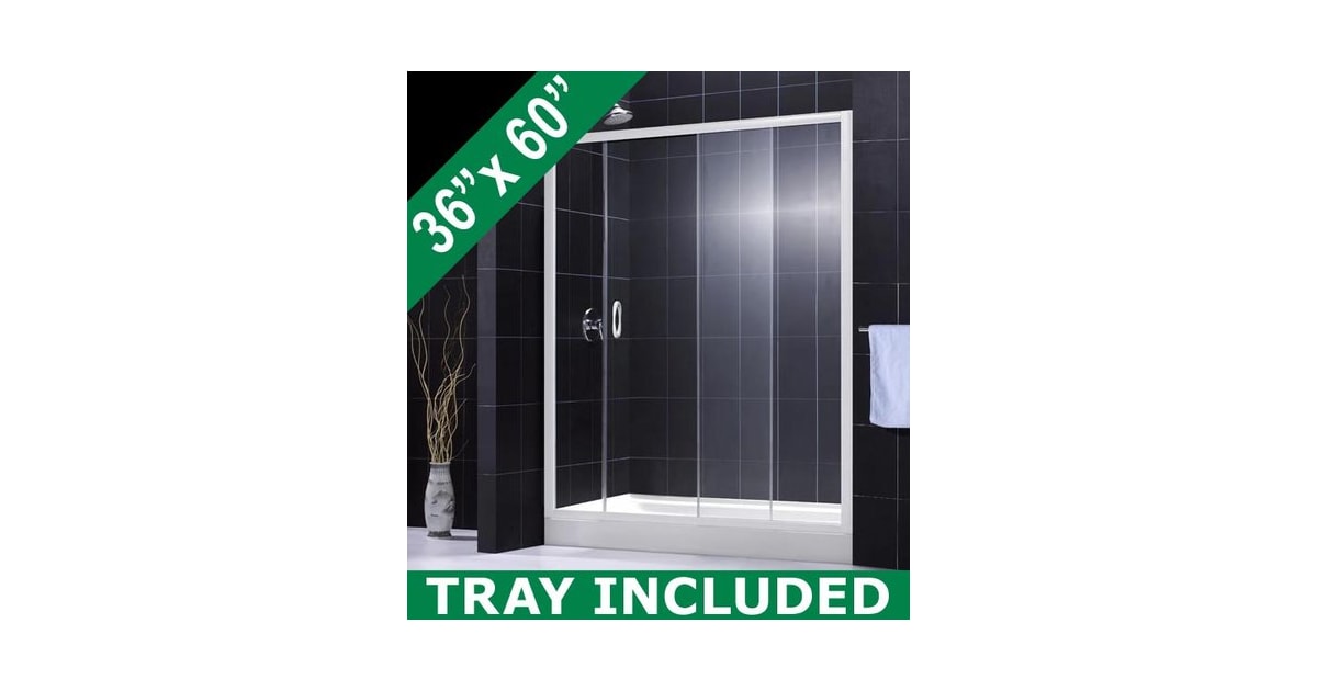 DreamLine DL-6006R-04CL Infinity Shower Door with Clear Glass 60" x 72 ...