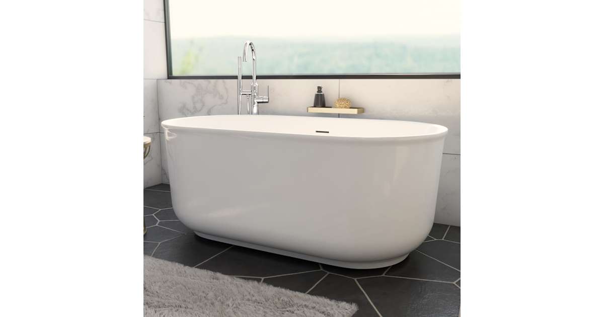 DreamLine BTALX3259C00 Alliance Pro 59" Free Standing Acrylic Soaking ...