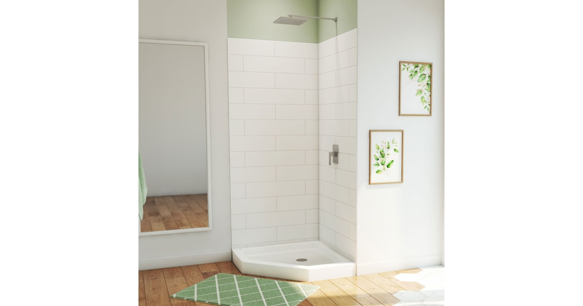 DreamLine BWDS38383MC0001 DreamStone 84" High x 38" Wide Corner Shower ...