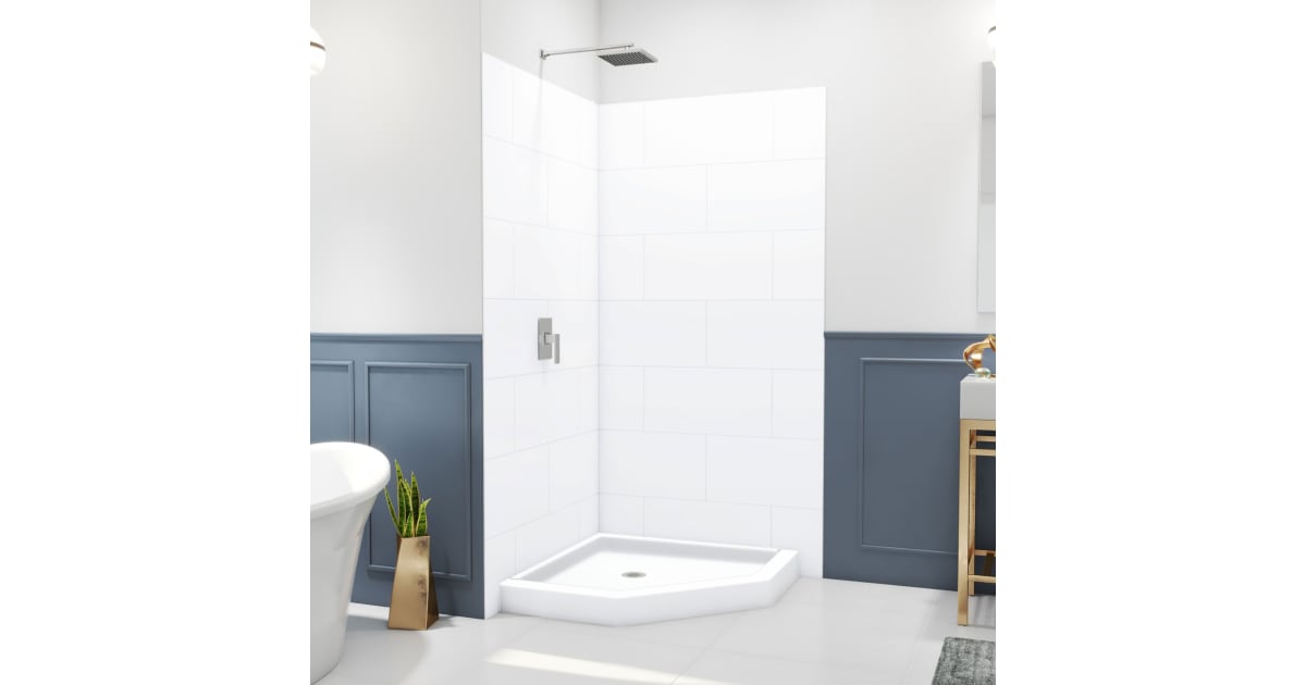 DreamLine BWDS38383TC0001 DreamStone 84" High x 38" Wide Corner Shower ...