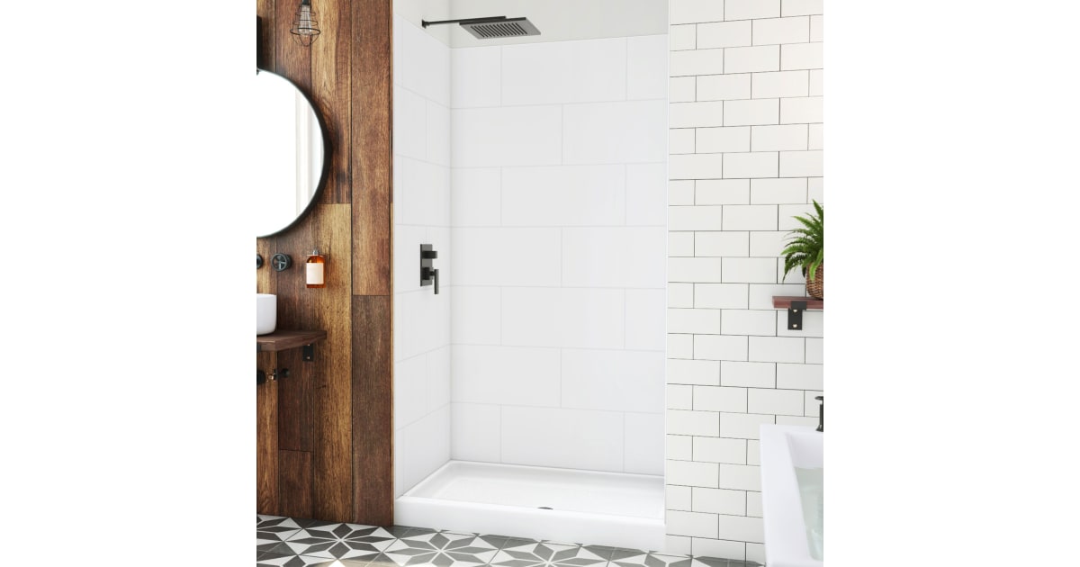 DreamLine BWDS48321TC0001 DreamStone 84" High x 48" Wide Alcove Shower ...