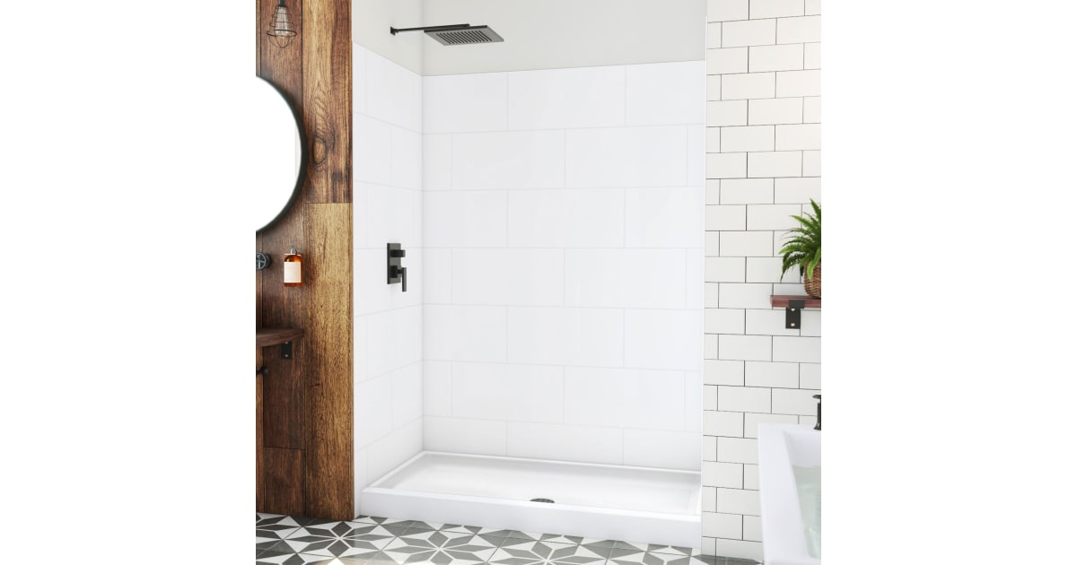 DreamLine BWDS60341TC0001 DreamStone 84" High x 60" Wide Alcove Shower ...