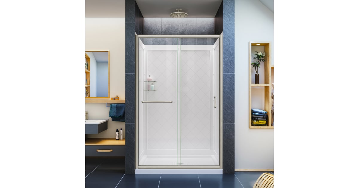 DreamLine DL-6107C-04CL Infinity-Z 76-3/4" High x 48" Wide Sliding ...