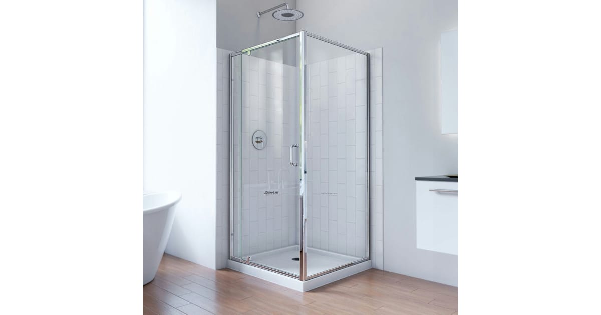 DreamLine E2223232XXQ0001 Flex 32 in. D x 32 in. W x 78 3/4 in. H Pivot ...