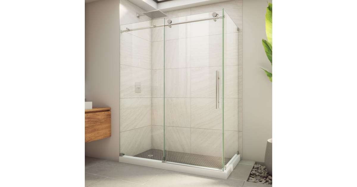 DreamLine SE6160F340VDX07 Enigma-X 76" High x 56-3/8" Wide x 34-1/2" Deep Sliding Frameless ...