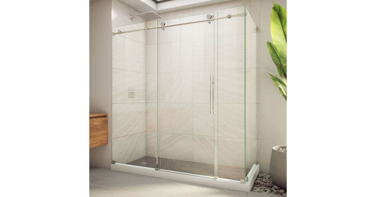 DreamLine SE6172F320VDX07 Enigma-X 76" High x 68-3/8" Wide x 32-1/2" Deep Sliding Frameless ...