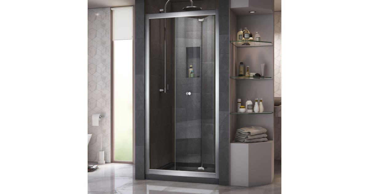 DreamLine SHDR-4532726-01 Butterfly 72" High x 31-1/2" Wide Bi-Fold, Sliding Framed Shower Door ...