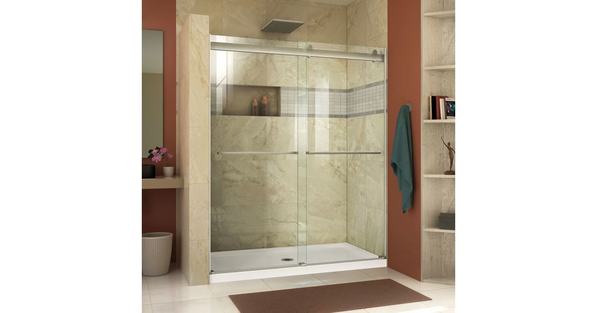 DreamLine SHDR-6360760-04 Essence 56 - 60" W x 76" H Frameless Bypass ...