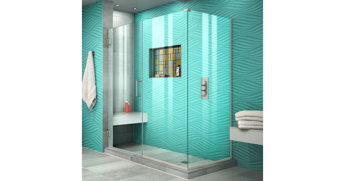 DreamLine SHEN-24550340-04 Unidoor Plus 55 in. W x 34 3/8 in. D x 72 in ...