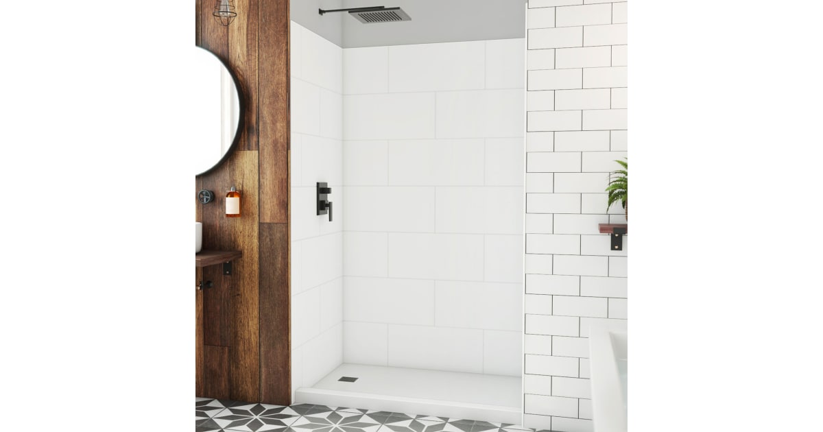 DreamLine WKDS503684XTS00 DreamStone 84" High x 50" Wide Acrylic Alcove ...