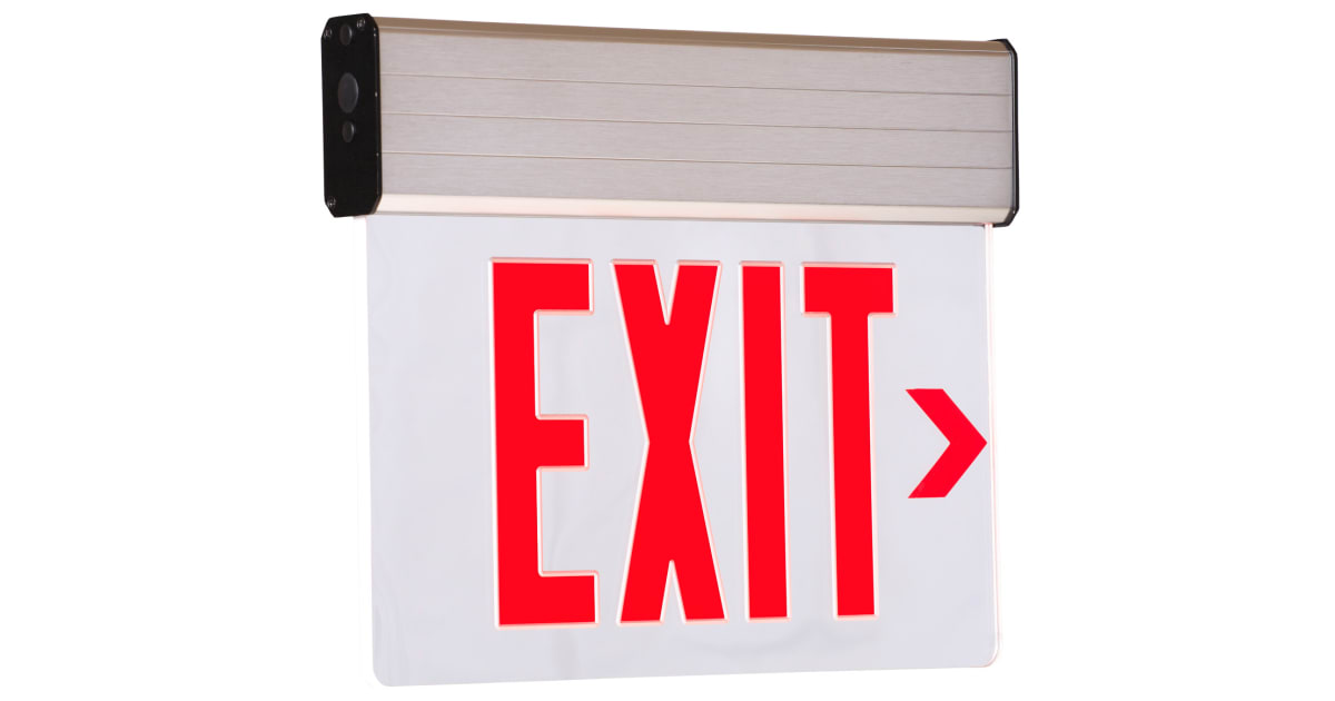 Dual-Lite CVER1RNE Red Recessed Ceiling Mount Emergency Exit Sign ...