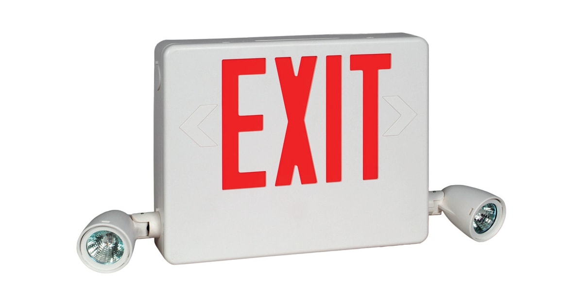 Dual-Lite HCXURW 2 Light 90 Minute Combination Exit Sign / Emergency ...