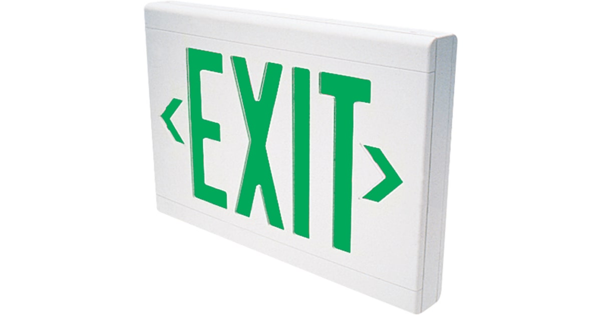 Dual-Lite LXUGWE LED Green Emergency Exit Sign - Battery Included ...