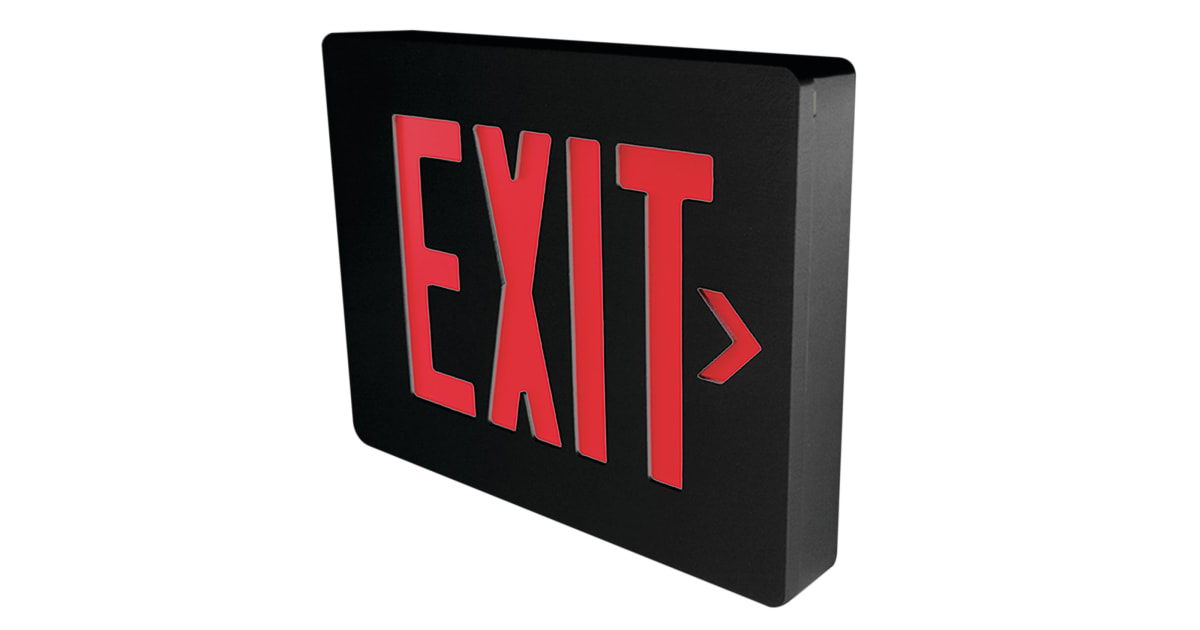 Dual-Lite SESRBNE Red LED Wall / Ceiling Mount Emergency Exit Sign ...
