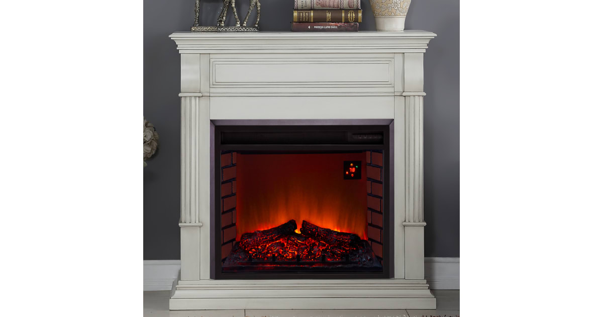 Duluth Forge EL1350-2-AW 4,600 BTU Electric Mantel Fireplace with ...