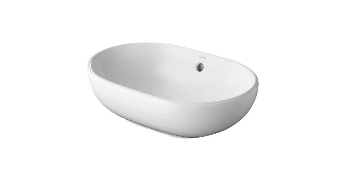 Duravit 0335500000 Foster 19-1/2" Oval Ceramic Vessel Bathroom Sink ...