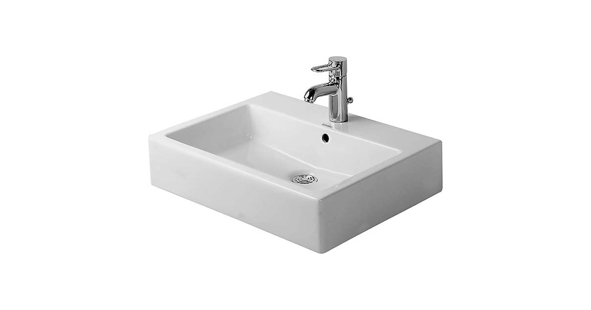 Duravit 0452500000 Vero 19-5/8" Rectangular Ceramic Drop In Bathroom ...