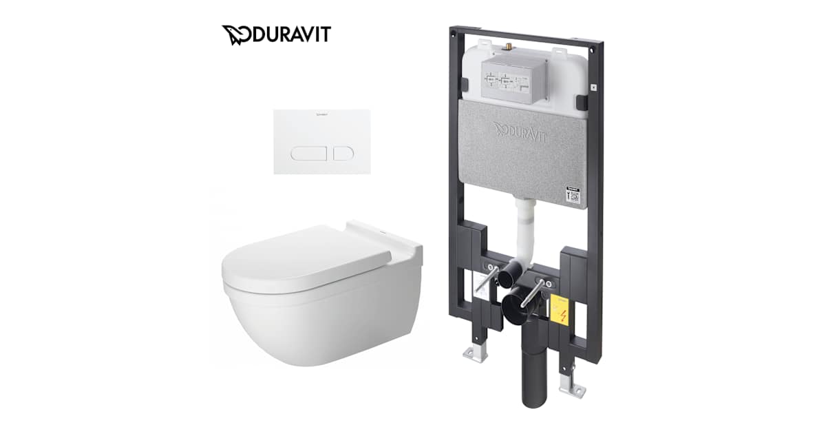 Duravit WD7022000090 Starck 3 1.6 GPF Dual Flush Wall Mounted One Piece ...