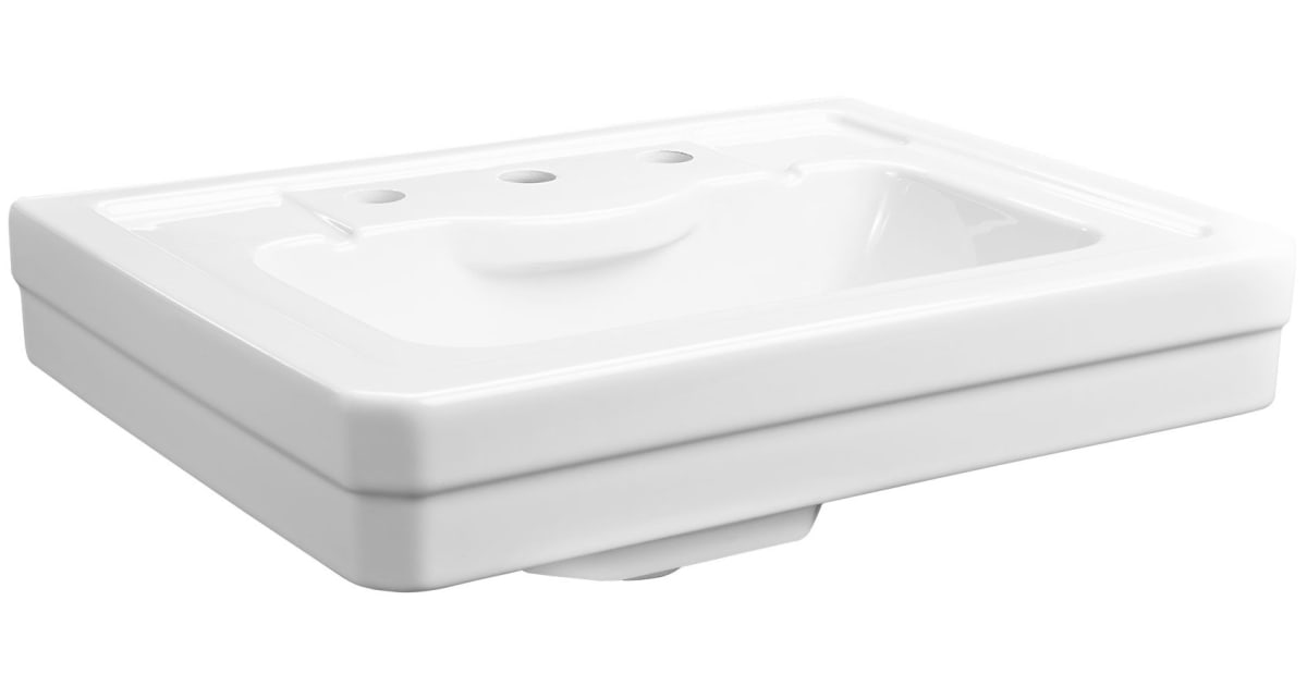 DXV D20030008.415 Fitzgerald 24" Rectangular Fireclay Pedestal Bathroom ...