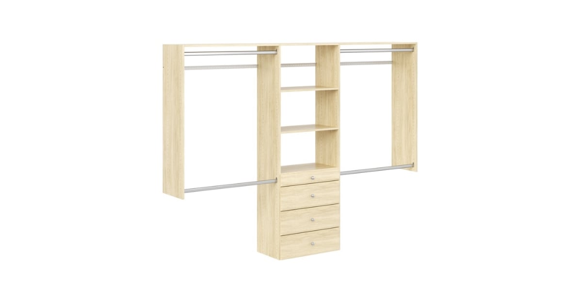 Easy Track OK7272-MJ 4 to 8 Foot Wide Premium Closet System Kit with ...