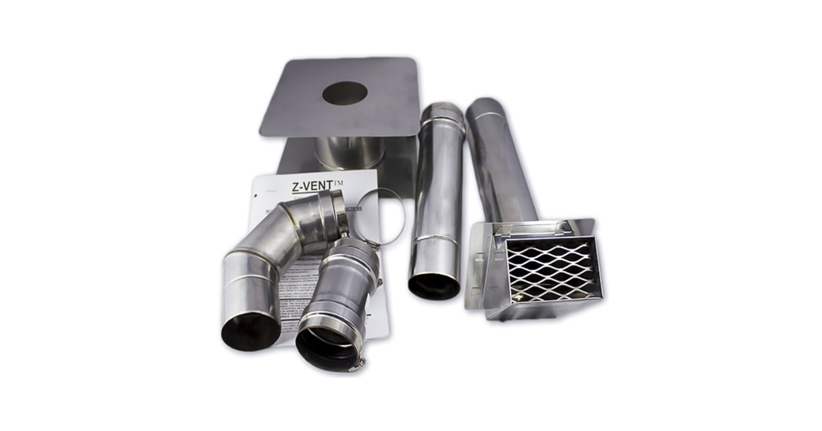 Eccotemp 2ZVEWD03 3 Inch Wall Hung Water Heater Vent Kit with Appliance ...