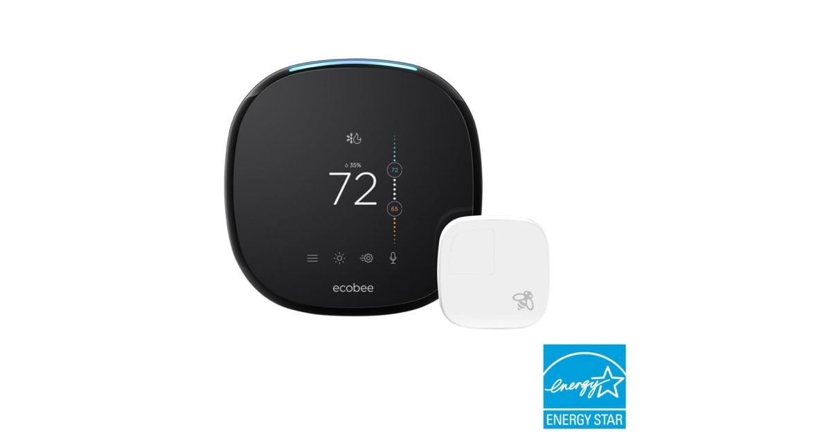 Ecobee EB-STATE4-01 Ecobee4 Smart WiFi Thermostat with Room Sensor ...