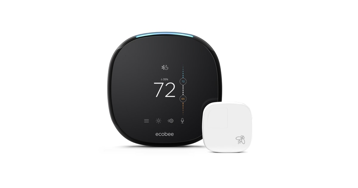 Ecobee EB-STATE4P-01 Ecobee4 Smart Wi-Fi Pro Thermostat with Room ...