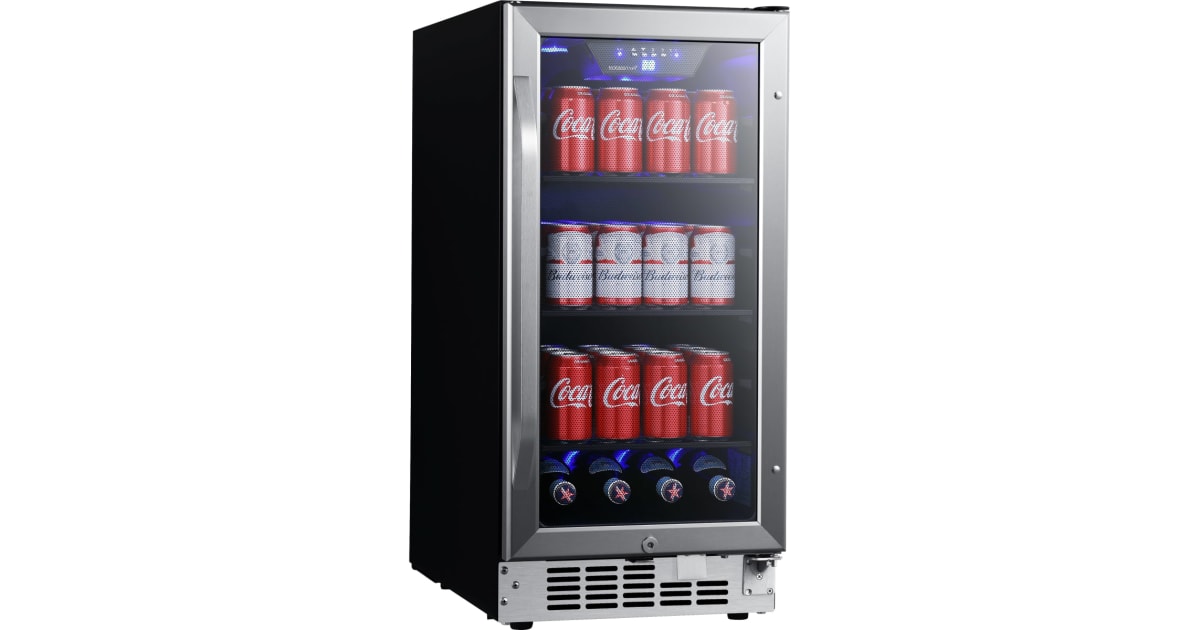 EdgeStar CBR901SG 15 Inch Wide 80 Can Built-In Beverage Cooler with ...