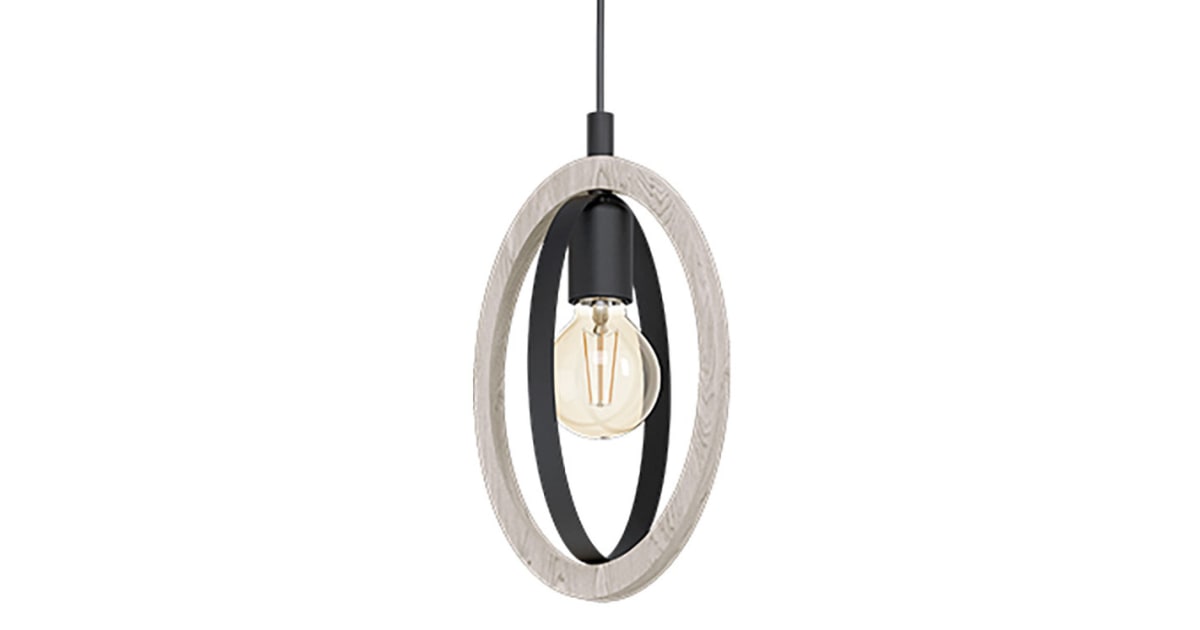 Eglo 43461A Basildon 8" Wide Wood Mini Pendant with Natural Wood ...