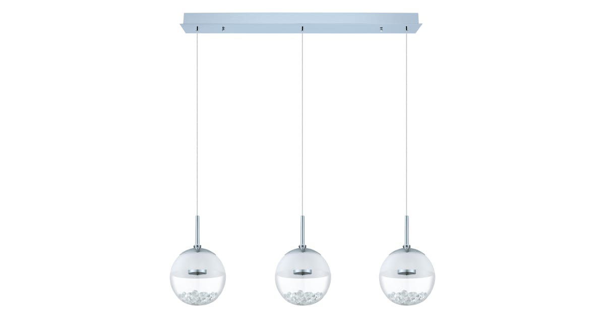 Eglo 93784A Montefio-1 3 Light LED 36" Wide Pendant with White Glass ...