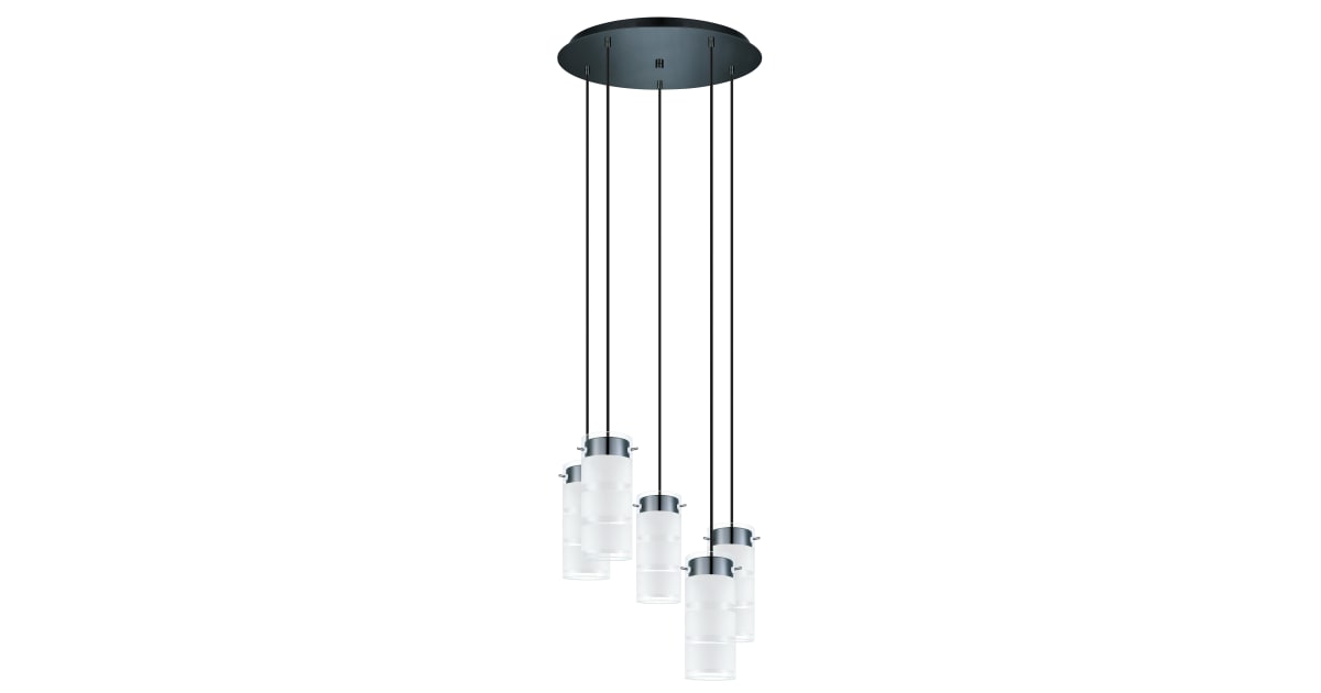 Eglo 93907A Olvero 5 Light LED 19.625" Wide Pendant with Clear Glass ...