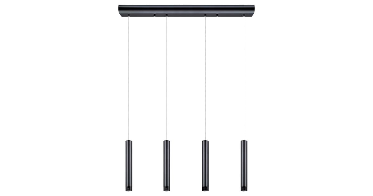 Eglo 93925A Raparo 4 Light LED 27" Wide Pendant with Black Metal Shades ...