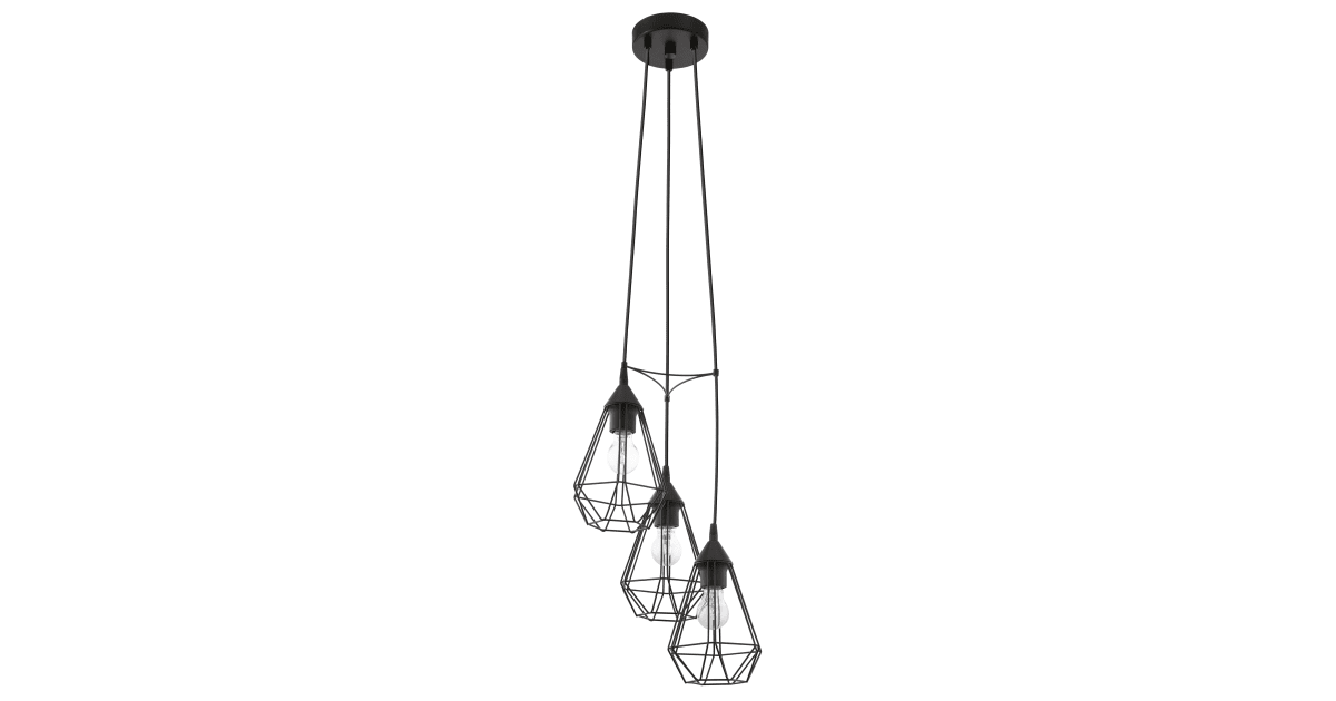 Eglo 94191A Tarbes 12" Wide 3 Light Cage Style Multi Light Pendant ...