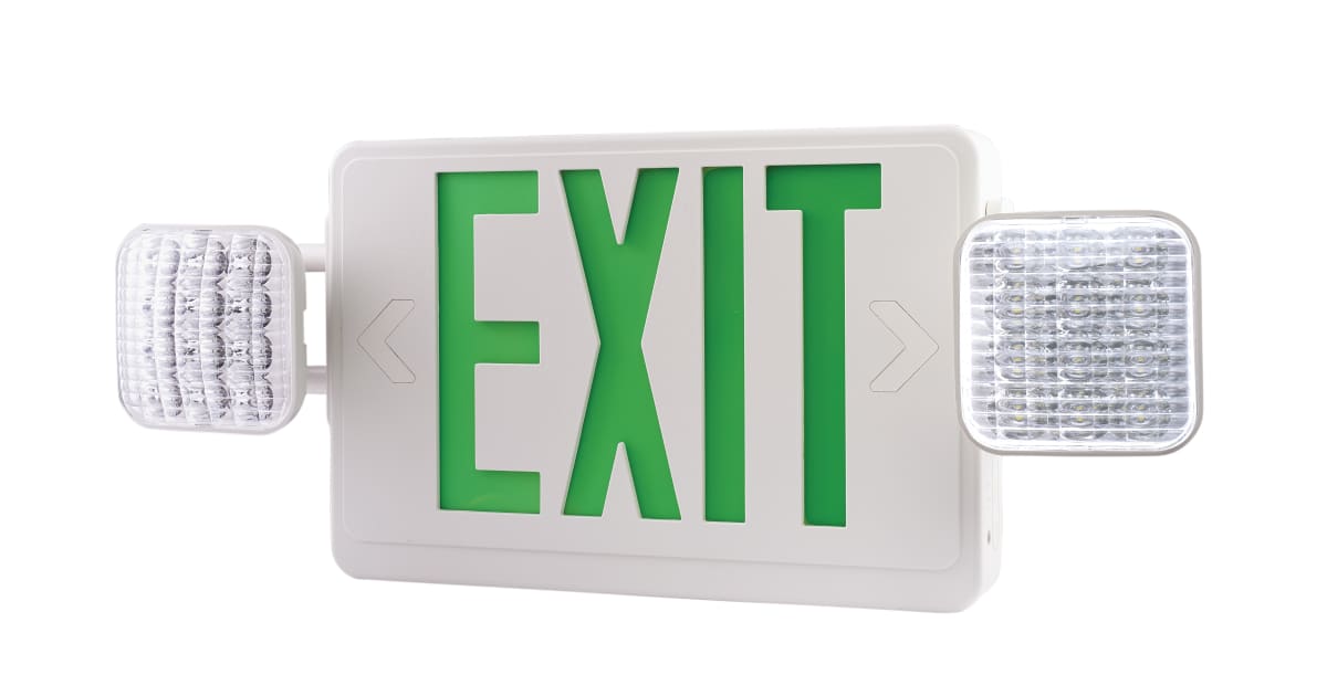 Elco EE96HG 18" Wide LED Exit Sign with Adjustable Emergency Light ...
