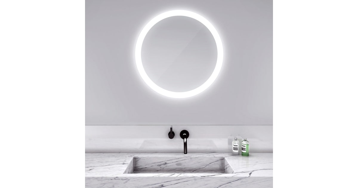 Electric Mirror TRI-30 Trinity 30" Diameter Circular Frameless Bathroom ...