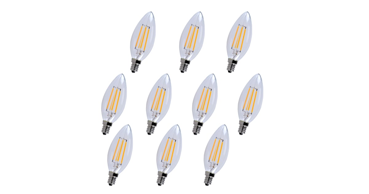 Elegant Lighting E12LED101-10PK 4.5 Watt Clear Dimmable Candelabra (E12 ...