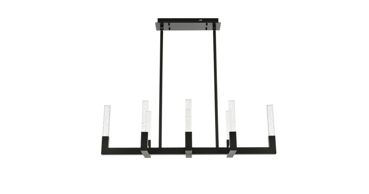 Elegant Lighting 1030G42BK Noemi 42" Wide LED Crystal Linear Pendant ...
