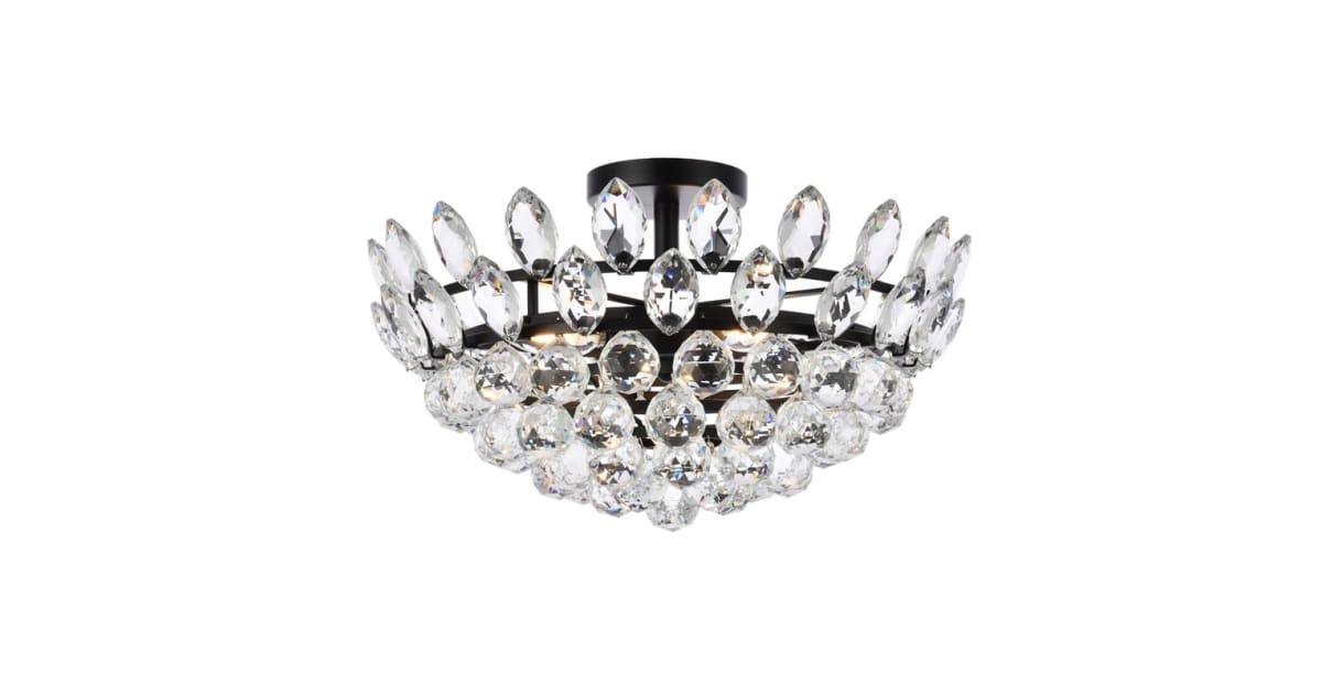 Elegant Lighting 1105F18BK Emilia 5 Light 18" Wide Semi-Flush Bowl ...