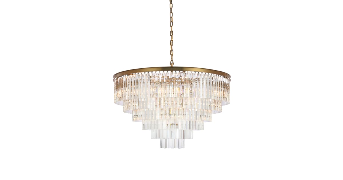 Elegant Lighting 1201D44SG/RC Sydney 33 Light 44" Wide Crystal ...