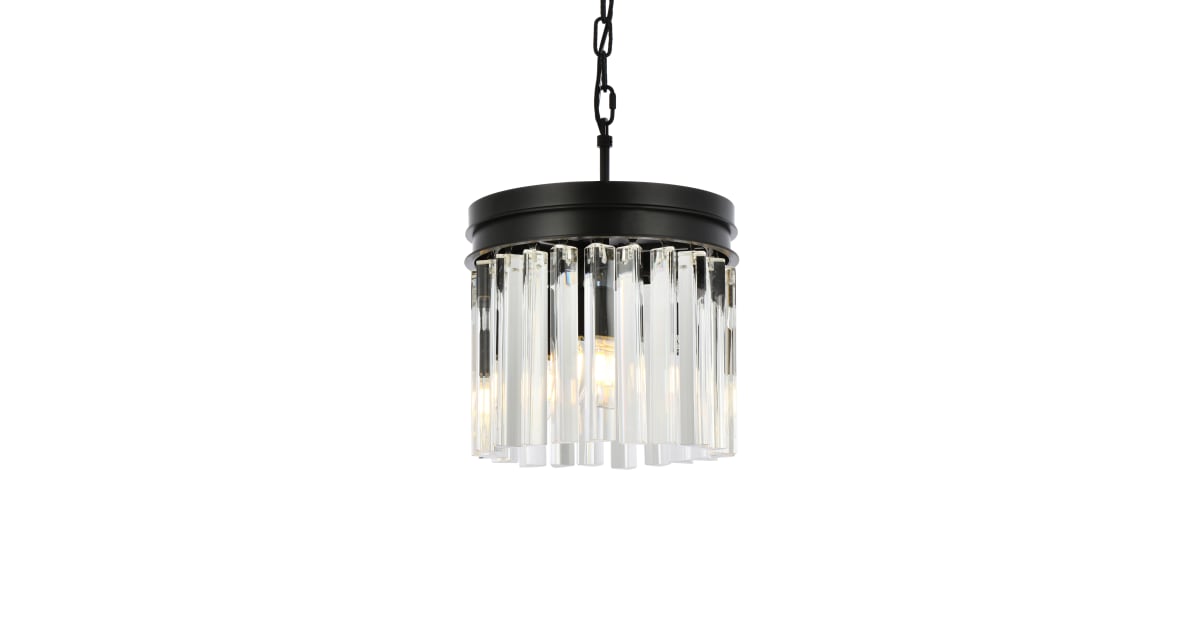 Elegant Lighting 1208D12MB/RC Sydney 3 Light 12" Wide Crystal Pendant ...