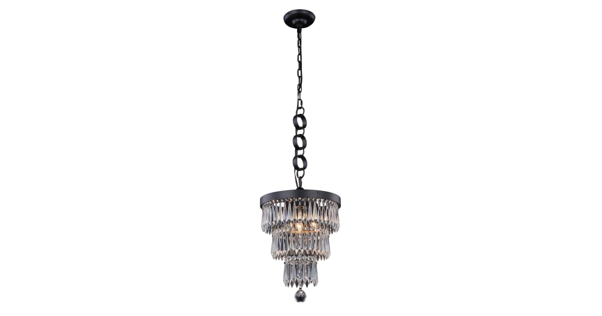 Elegant Lighting 1220D12MB/RC Bastille 3 Light 12" Wide Pendant with ...