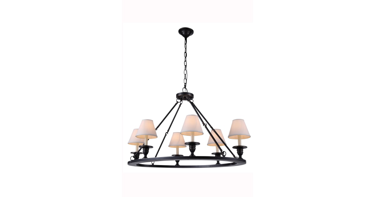 Elegant Lighting 1402D36BZ Chester 36" Wide 6 Light Chandelier ...
