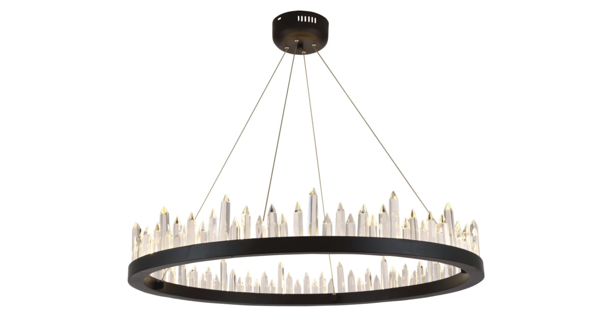 Elegant Lighting 1705D31SDG Malta 32" Wide LED Crystal Ring Chandelier ...