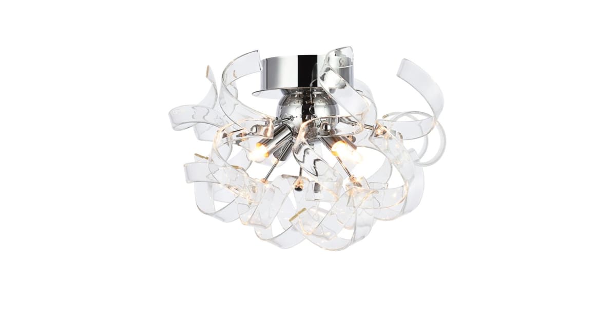 Elegant Lighting 2104F14C Ritz 4 Light 14" Wide Single Semi-Flush ...