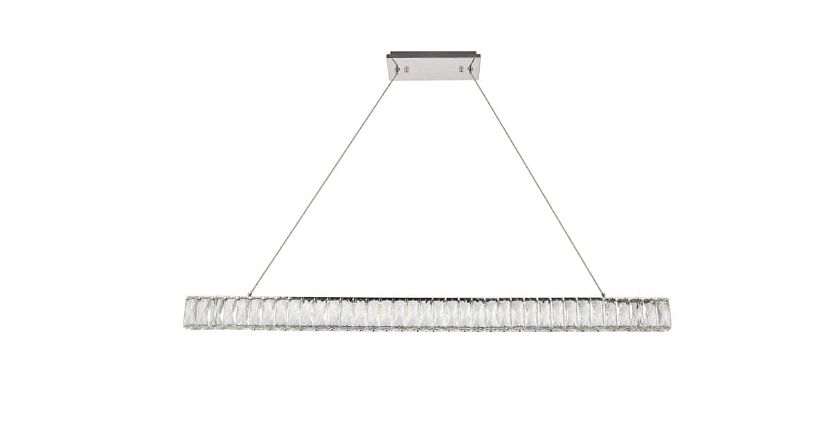 Elegant Lighting 3502D47C Monroe 48" Wide LED Crystal Linear Chandelier ...