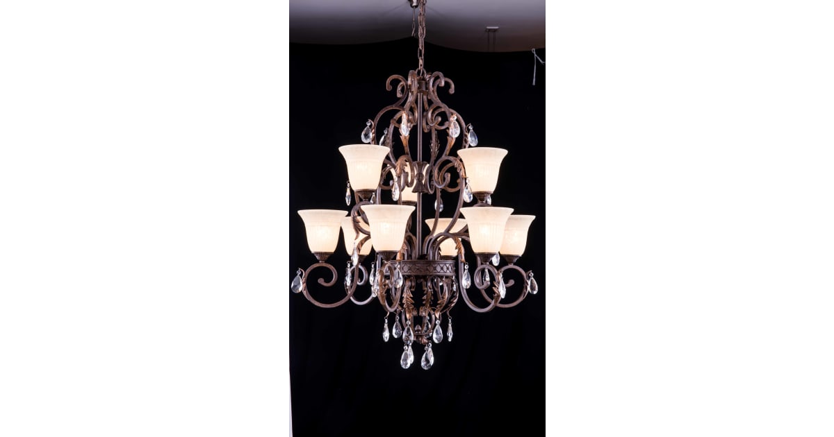 Elegant Lighting 4900D34GU/RC Troy 34.5" Wide 9 Light Chandelier ...