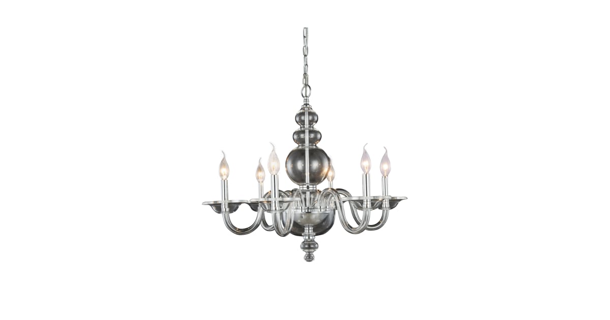 Elegant Lighting 7872D27C Champlain 6 Light 27" Wide Candle Style ...